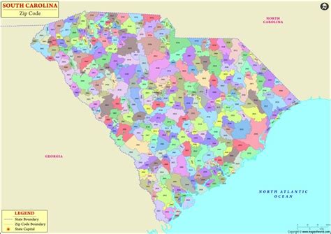 Editable South Carolina Map With Counties Zip Codes