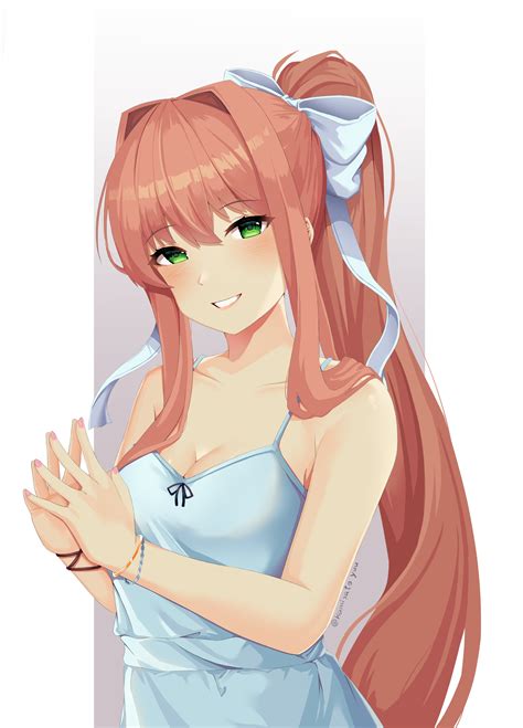 Monika Doki Doki Literature Club Drawn By Kamisatoyuu Danbooru
