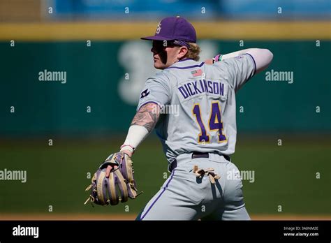 Lsu Tigers Second Baseman Daniel Dickinson 14 Throws Home During