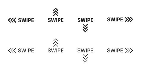 Swipe Arrow Icon Right Left Up And Down Slide Or Scroll Hand Sign Drag Buttons Symbols