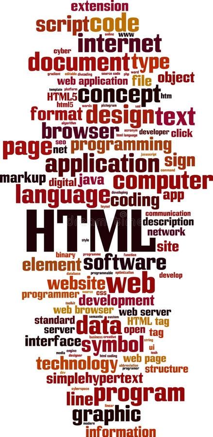 HTML Word Cloud Stock Vector Illustration Of Custom 162840675
