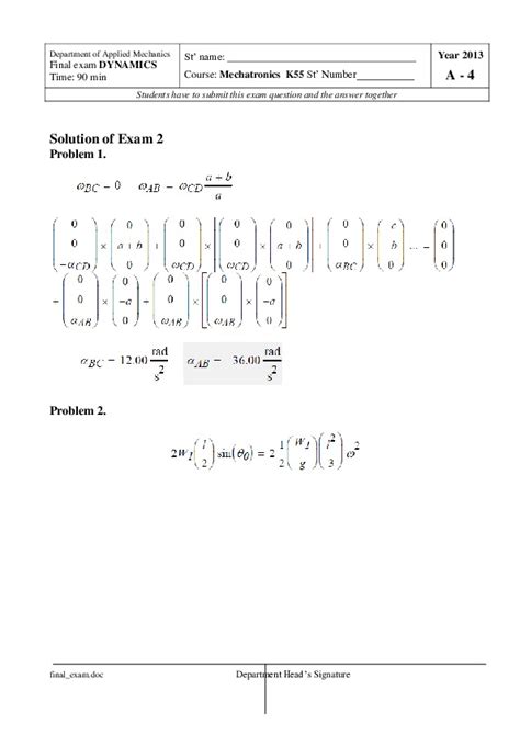 PDF Engineering Mechanics Đh Bách Khoa Hn Final Exam Pdf