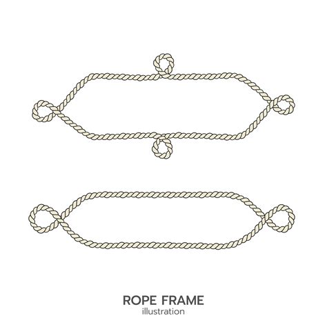 Rope Border And Frame Lasso Twisted And Crisscrossed Until A Rectangle