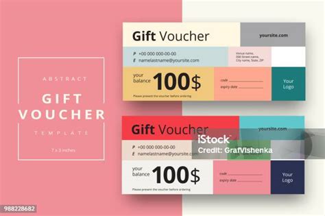 Template Kartu Voucher Hadiah Abstrak Kupon Diskon Modern Atau Tata