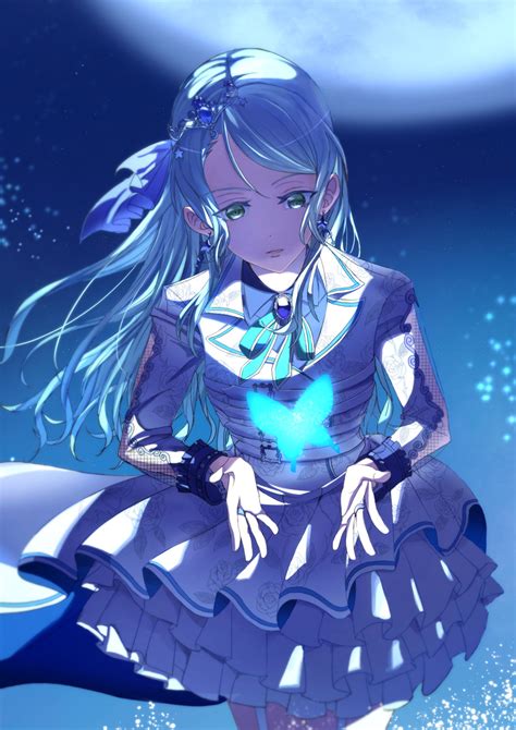 Safebooru 1girl Absurdres Aqua Hair Bang Dream Blue Trim Bug