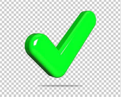 Premium Psd Right Approve Green Icon 3d Render