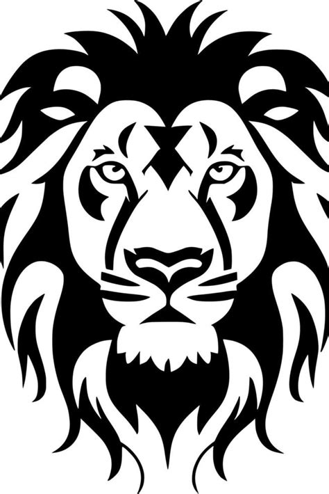 Negro Y Blanco De León Cara Dibujos Animados 20578383 Vector En Vecteezy
