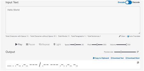 Morse Code Translator Encode Decode Morse Code Generator