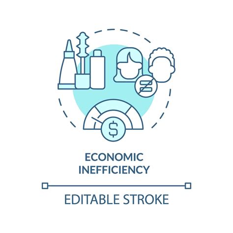 2d Editable Blue Economic Inefficiency Icon Isolated Monochromatic