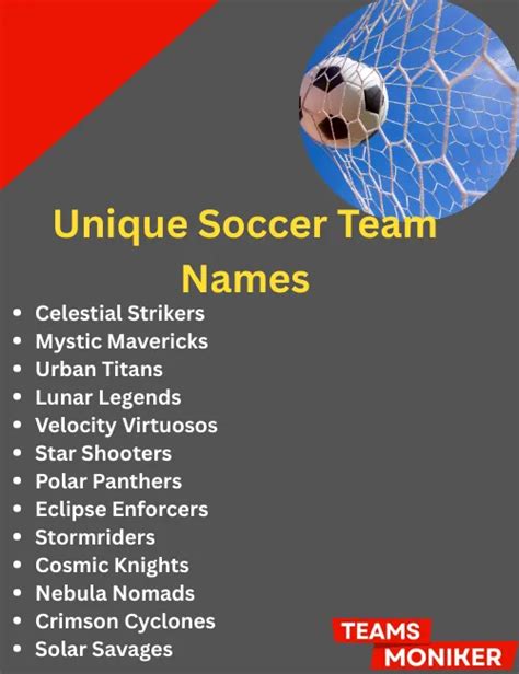 Top Soccer Team Names Unique Funny And Creative Ideas