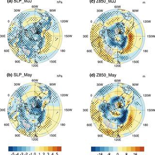 Differences In A B SLP HPa And C D 850 HPa Height M Between HiRAM Download Scientific