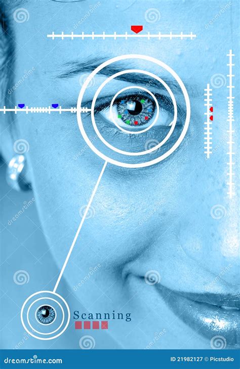 Retina Scan Of Female Eye Collage With Futuristic Data On Virtual Screen User Biometrical Retina Scan Of Female Eye Collage With Futuristic Data On Virtual Screen User Biometrical