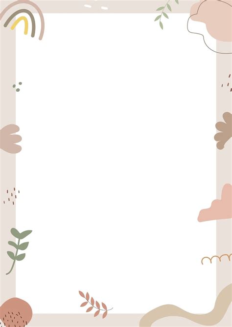White Beige Abstract Page Border Templates By Canva Page Borders