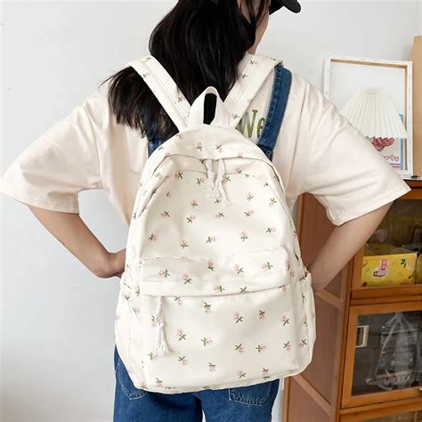 Mochilas De Nylon Imperme Veis Para Mulheres Mochila Floral De Grande