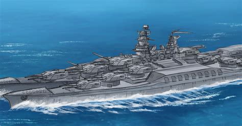 Warship Battleship Fictional Ship 超巨大双胴超戦艦 超播磨 Pixiv