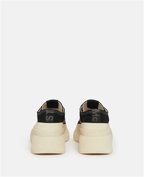 Women 블랙크림 루프 캔버스 로우탑 트레이너 Stella Mccartney Kr