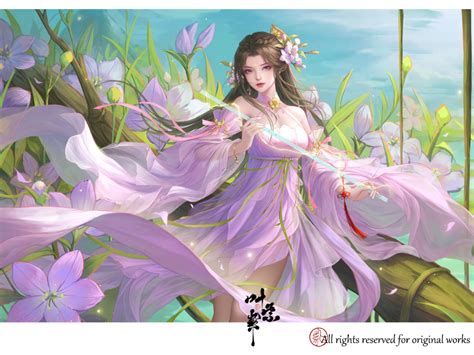 中草药拟人系列——桔梗叶紫紫y 站酷zcool