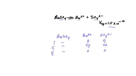 Solved Determine The Molar Solubility Of Baso4 Given Ksp 15 X 10