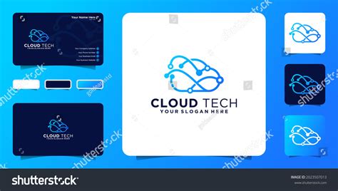 Data Technology Cloud Logo Design Inspiration Stock Vector Royalty
