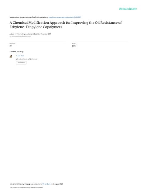 A Chemical Modification Approach For Improving The Oil Resistance Of Ethylene Propylene
