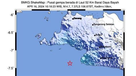 Gempa Bumi Terkini Terjadi Di Bayah Banten Magnitudo 4 7 Getarannya