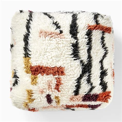 Zig Zag Sketch Pouf West Elm