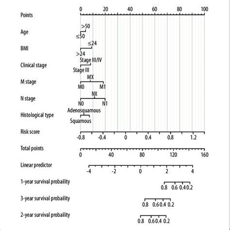 Nomogram For Predicting The 1 3 And 5 Year Overall Survival Rates