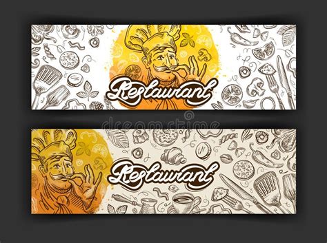 Vector Hand Drawn Restaurant Sketch And Food Doodle Stock Vector