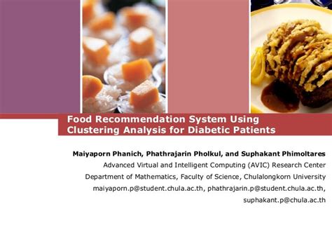food recommendation system using clustering analysis for diabetic pat…