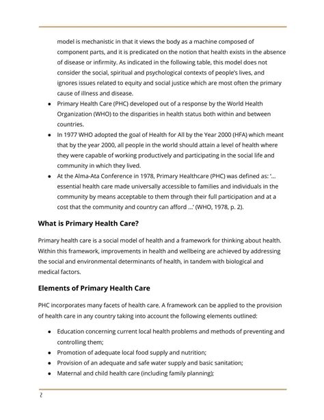 Phc Notes Nurs 1017 Primary Health Care In Action Wsu Thinkswap