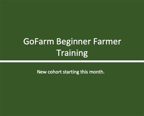 Next Gofarm Beginner Farmer Training Cohort Starts This Month