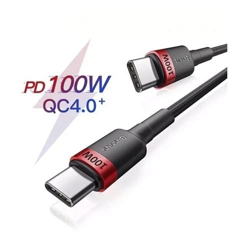 Cable Usb Tipo C A Tipo C 100w Baseus Para Macbook Android Negro Lider