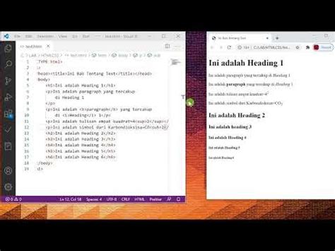 Tutorial HTML CSS Mengenal Heading Paragraph Dan Text Log Seribu