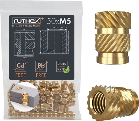 Ruthex Inserto Roscado M5 50 Piezas 3djake España