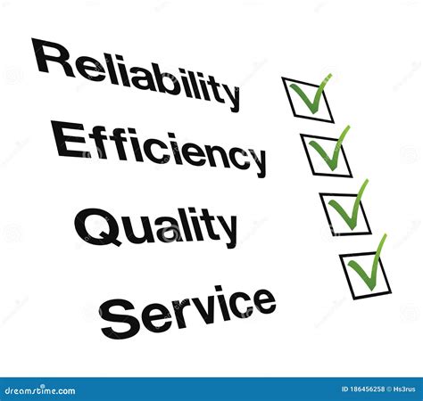 Reliability Efficiency Quality Service Business Hand Writing Concept