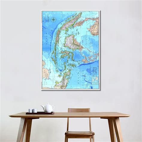 60x90cm Hd Indonesia Fine Canvas Map Office Living Vicedeal
