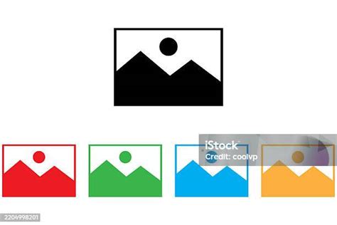 다채로운 이미지 아이콘은 다른 색상으로 설정됩니다 그림 아이콘 세트 사진 갤러리 아이콘 벡터 0명에 대한 스톡 벡터 아트 및 기타 이미지 Istock