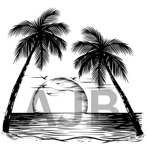 Palm Tree Svg File Palm Tree Png File Palm Tree Dxf File Palm Tree