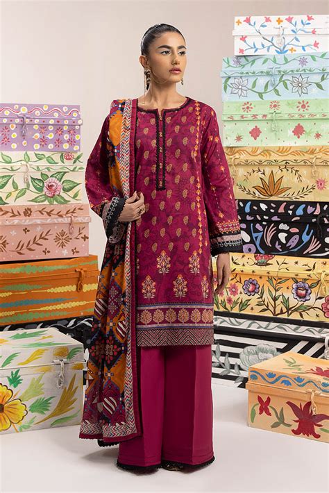 3 Pc Unstitched Digital Printed Lawn Suit Ellena
