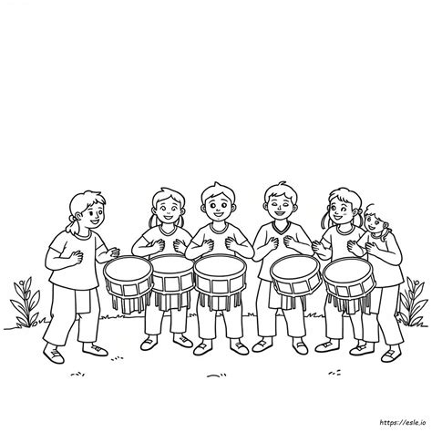 12 Drummers Drumming Coloring Page
