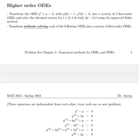 Solved Transform The Ode Y′′y0 With Y01y′00