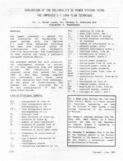 Pdf Evaluation Of The Reliability Of Power Systems Using The Improved Dc Load Flow Technique