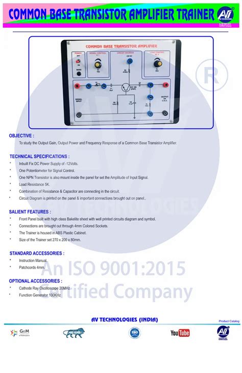 Common Base Transistor Amplifier Trainer At Rs 2000 New Items In Ambala Id 2855214198755