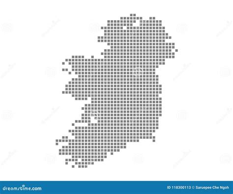 Pixel Map Of Ireland Vector Dotted Map Of Ireland Isolated On White