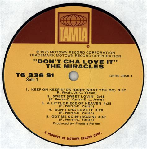 The Miracles Dont Cha Love It Used Vinyl High Fidelity Vinyl