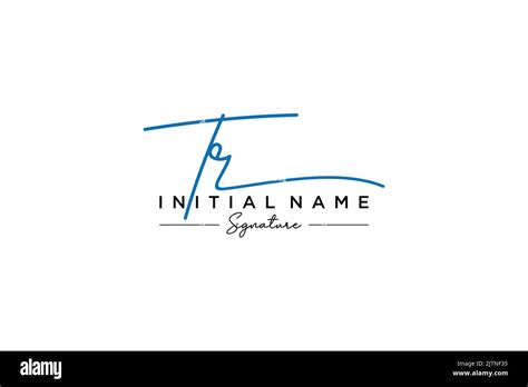 Tr Signature Logo Template Vector Hand Drawn Calligraphy Lettering
