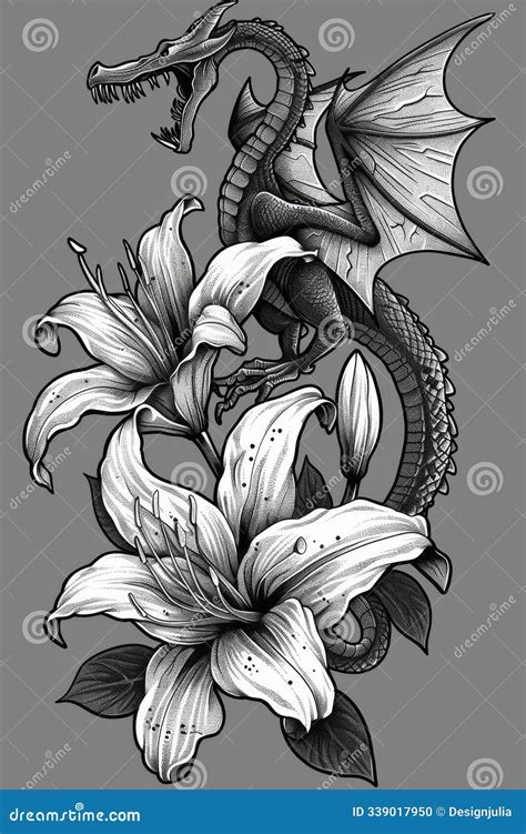 Dragon Lily Vector Illustration CartoonDealer Com 43739310