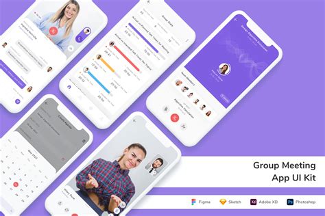 Group Meeting App Ui Kit Graphic By Betush · Creative Fabrica