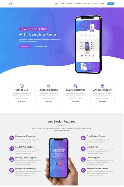App Landing Page Template Free