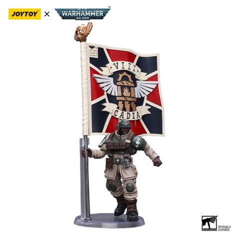 Astra Militarum Cadian Command Squad Veteran With Regimental Standard